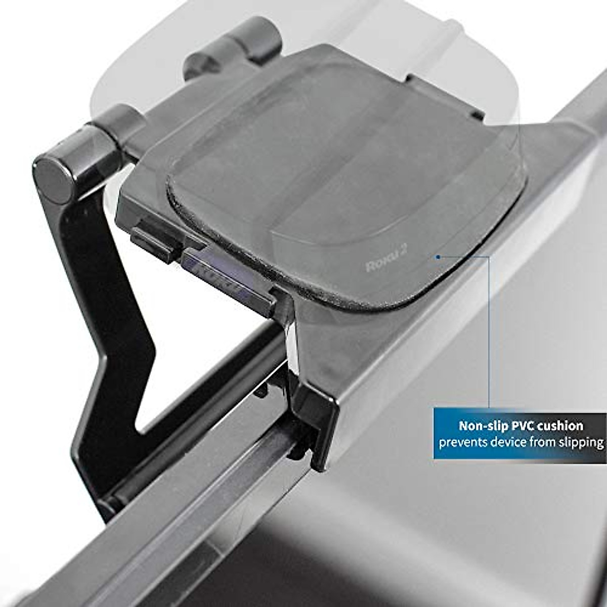 VIVO Adjustable Top Shelf TV Clip Mount Holder for Media Box Streaming Devices, Fits Fire TV, Roku 3, Apple TV, and More, Black, Mount-SFTV2