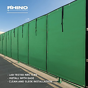 RHINO SOUND SHIELD 95 x 52 inch Soundproof Blanket, Sound Absorbing Blanket, Noise Barrier, Acoustic Sound Blanket, Application for Construction Site, Outdoor Concert, Machinery Shop
