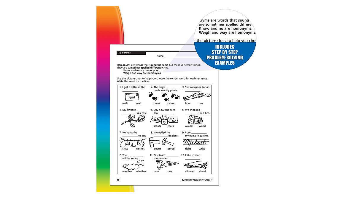 Spectrum Grade 4 Vocabulary Workbook for Reading & Language Skills
