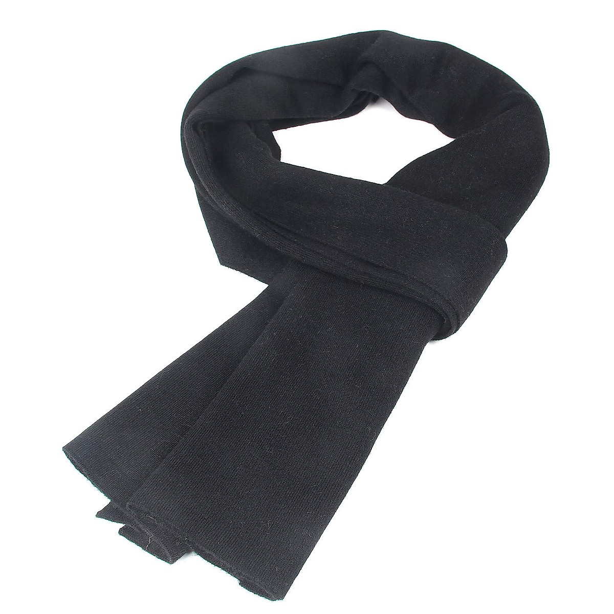 VEXTROFORT Men's Winter Scarf, Soft Large Cashmere Feel Scarves for Men without Fringes Solid - Black