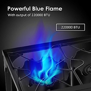 Happygrill Outdoor Camping Stove 3-Burner High Pressure Propane Gas Camp Stove with Detachable Legs