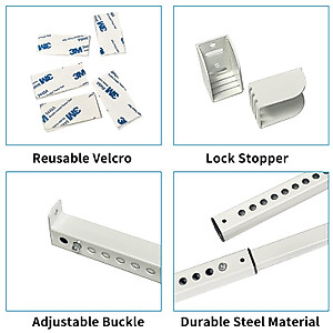 Sliding Door Lock Adjustable,Sliding Door Security Bar,Window Security Bar, Window Locks, Child Satety Patio Sliding Door Lock, 14.5" to 37"