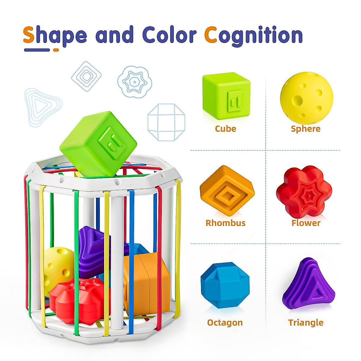 Ouji Baby Toys 6 to 12-18 Months Girl Gifts,Montessori Toys for 1 Year Old Boy Girl Gifts,Shape Sorter Sensory Toys for Toddlers 1-3,Birthday Baby Gifts for 6-12 Months Boy Toddler Girl Toys Age 1-2