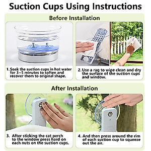 AMOSIJOY Cordless Cat Window Perch, Cat Hammock for Window with 4 Strong Suction Cups, Solid Metal Frame and Soft Cover, Cat Beds for Indoor Cats