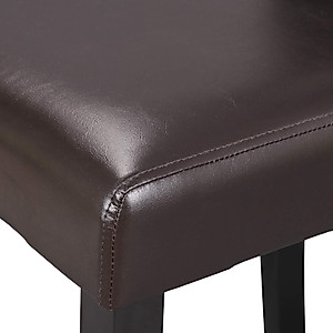 SUPER DEAL Faux Leather Dining Chair Set of 4 with Wood Legs Waterproof & Oilproof Stretch Kitchen Dining Room Restaurant Chairs, Espresso