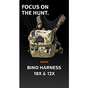 Mystery Ranch Bino Harness 12x, Chest Rig, Binocular Case, Tactical Pouch, for Rough Country, Hunting, Outdoors - Coyote-XL