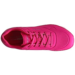 Skechers womens Skecher Street Women's Uno - Night Shades Sneaker, Pink Hot Pink Durabuck Htpk, 7.5 US