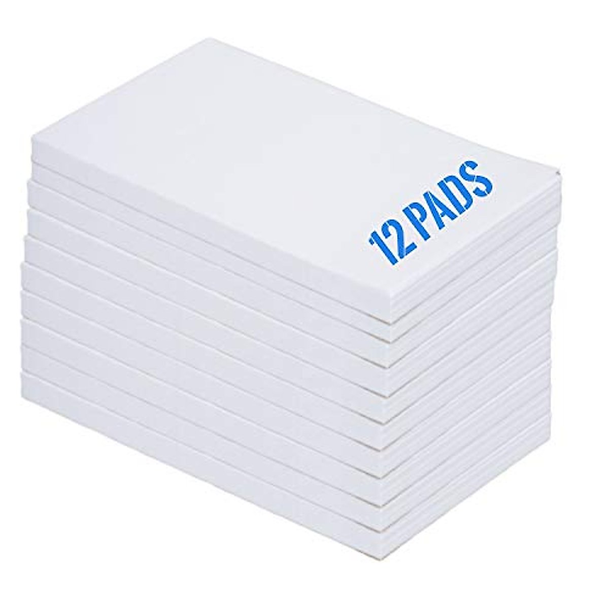 1InTheOffice Memo Pads, Memo Note Pads, Unruled White Scratch Pads, 3x5, 100 Sheets, 12/Pack