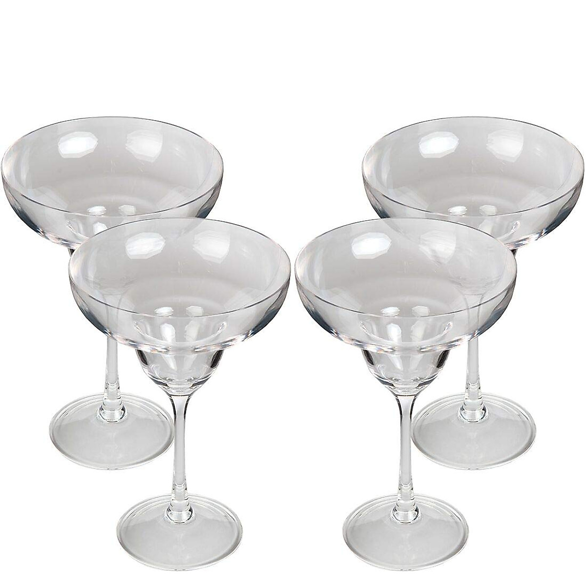 Lily's Home Unbreakable Acrylic Margarita Glasses, Made of Shatterproof Plastic and Ideal for Indoor and Outdoor Use, Reusable, Crystal Clear (10 oz. Each, Set of 4)