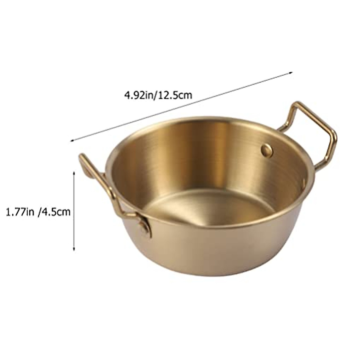 Stainless Steel Bowl with Handle Fruit Salad Bowl Saucepan Milk Pot Small Cooking Pot French Fries Fast Food Basket Snack Bowl Food Serving Bowl for Hot Dogs Deli Chicken Burgers Sandwiches 12cm