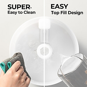 Homvana Small Humidifiers for Bedroom, 1.8L Cool Mist Top Fill Humidifier for Baby Nursery, Essential Oil Diffuser, 3 in 1 for Home Plants Offices and Grow Tents, 7 Color Nightstand Light, Ultrasonic