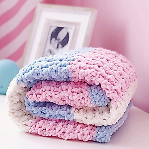 Yarn Art Dolce Yarn 100% MicroPolyester Velvet Blanket Amigurumi Super Bulky :6 Baby Chenille Yarn (1 Skein, 769-DARK Pink)