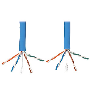 TRIPP LITE Cat6 Bulk Solid-Core Cable, Plenum-Rated PVC (CMP), Gigabit, Blue, 1000' (N224-01K-BL)