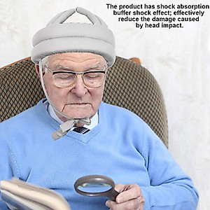 Elderly Protective Hat Anti-Fall Head Helmet Head for Elderly Falls Protective Hat Elder Head Safety Helmet for Elderly/Patient/Handicapped/Stroke Patients(Light Gray lace)