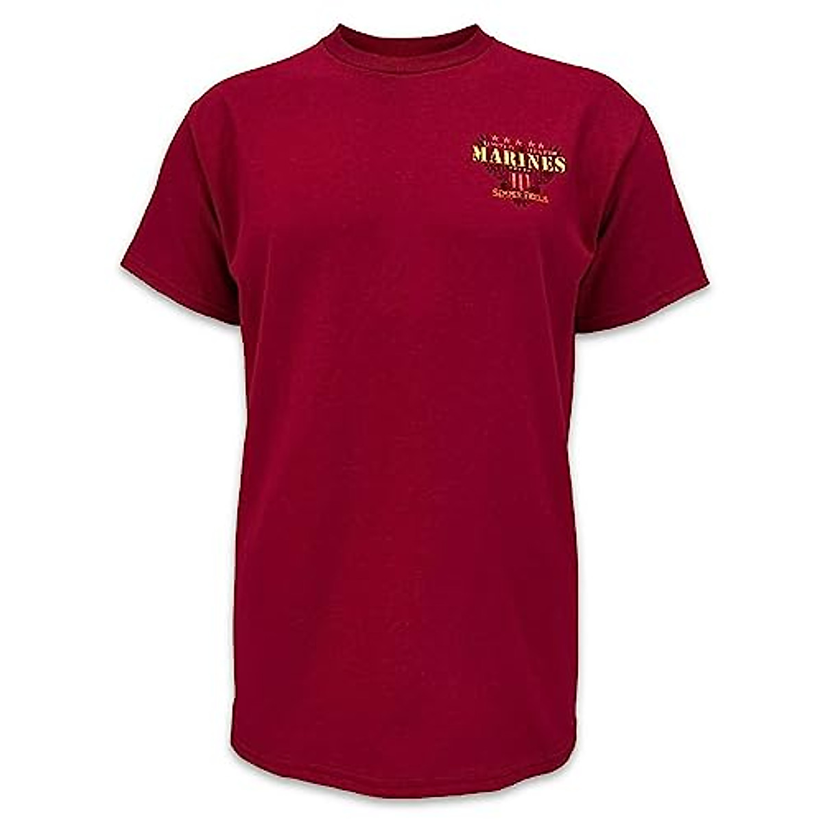 Armed Forces Gear Men's Marine Corps Shield Grunge T-Shirt - Official Licensed United States Marine Corps Shirts for Men (Red, Large)