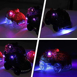 Save Unicorn Tracks Cars Only Replacement, Track Cars for Tracks Glow in The Dark, Racing Car Tracks Accessories with Flashing LED Lights, Compatible with Magic Tracks for Kids Boys and Girls(4pack)