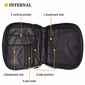 POLERO Leopard Bible Bag for Women Valentine Pink Heart Cheetah Print Bible Cover Scripture Carrying Book Case Church Bag