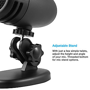 Cyber Acoustics USB Microphone - Directional USB Mic with Mute Button - Perfect for Eduction, Work at Home or Gaming Mic - Compatible with PC and Mac (CVL-2005)