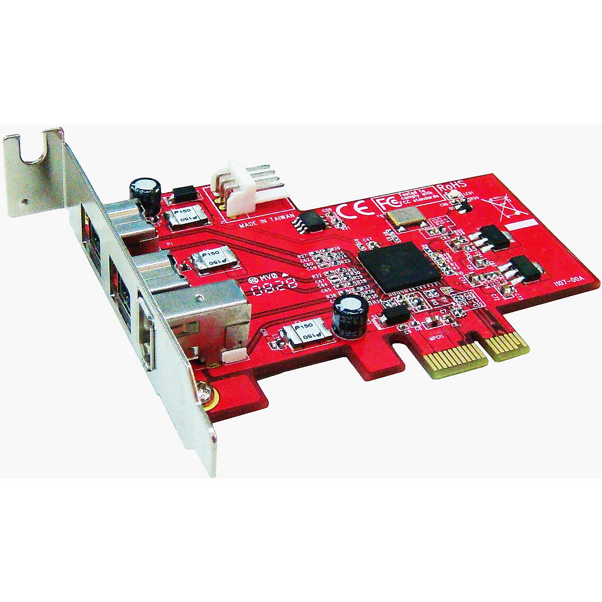 Ableconn PEX-FW107 1394b & 1394a 3-Port PCI Express (PCIe) Low Profile FireWire Host Adapter Card - TI XIO2213 Chipset
