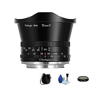 TTArtisan 7.5mm F2 APS-C Fisheye Lens 180° Ultra Wide Angle Large Aperture Manual Focus Lens for Leica/Sigma L Camera TL CL FP