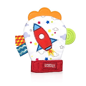 Nuby Funky Mitts Teething Mittens, Rocket