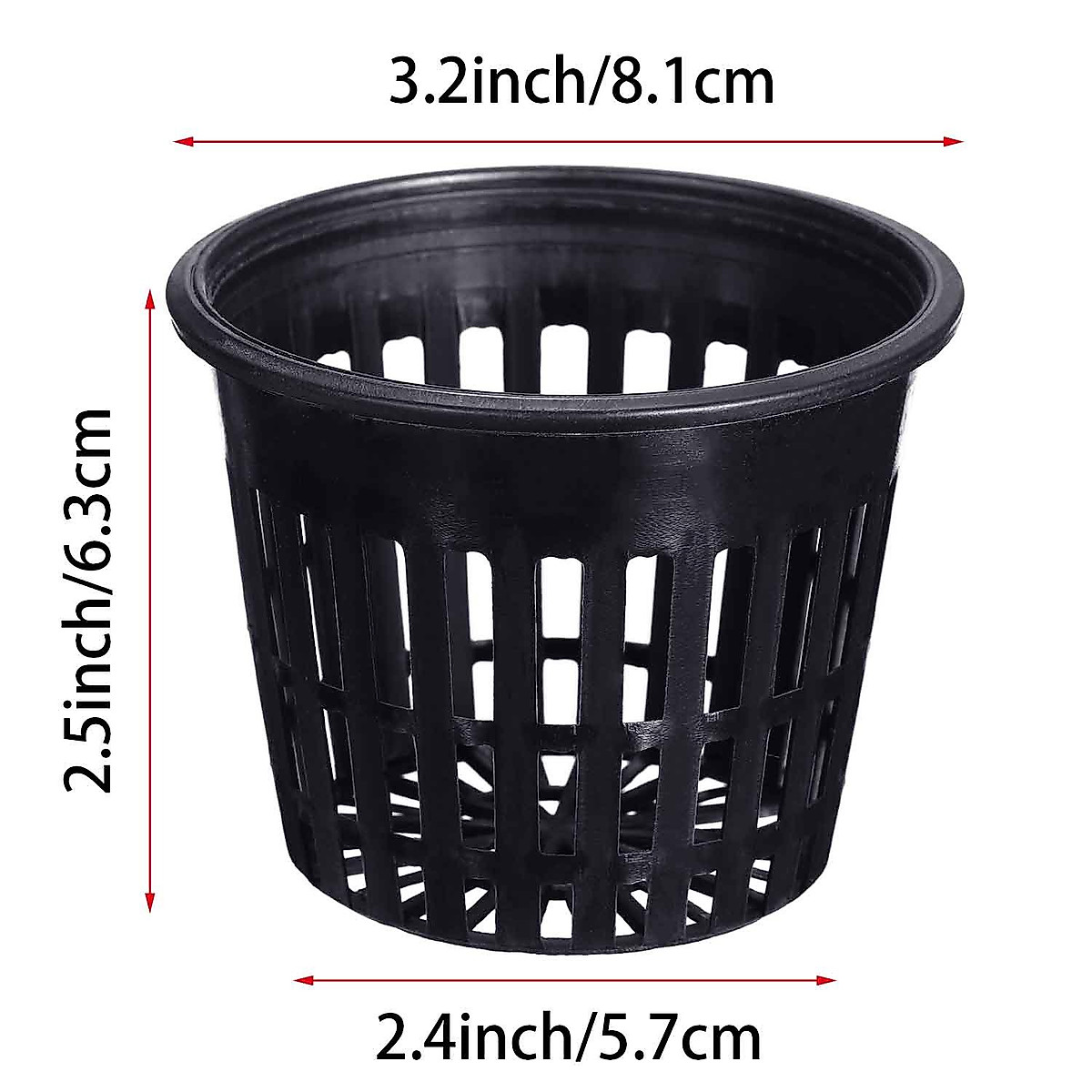 JOVITEC 60 Pieces Net Cup Set, 30 Pack 3 Inch Net Cups Slotted Mesh Wide Lip with 30 Pieces Plant Labels Filter Plant Net Pot Bucket Basket for Hydroponics
