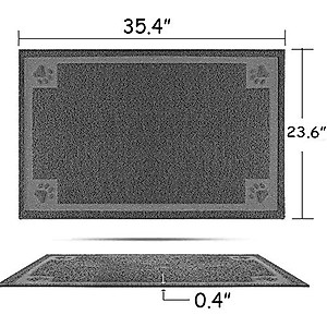 Darkyazi Pet Feeding Mat Large for Dogs and Cats,24"×36" Flexible and Easy to Clean Feeding Mat,Best for Non Slip Waterproof Feeding Mat (Grey)