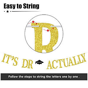 RLXPT It's Dr Actually Banner, Congrats Doctorate Degree Hanging Decorations, Congrats PHD JD MD Grad, Glittery Class of 2024 Senior Graduation Party Decorations Supplies