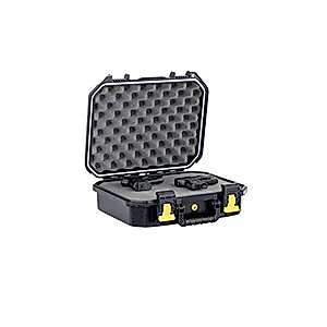Plano All-Weather Double Pistol Case Watertight & Dust-Proof Gun Case for Two Pistols; High Density Pluck Foam, Black; Continuous Dri-Loc Seal