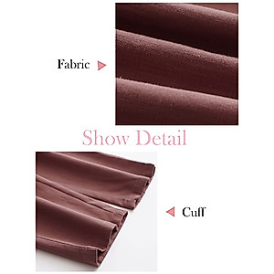 Minibee Women's Elastic Waist Casual Crop Linen Pull On Pants Wine 2XL