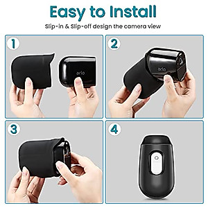 CaseBot Silicone Skins Compatible with Arlo Essential Spotlight Camera, Durable and Weatherproof Protective Silicone Case Cover (Black, 3 Packs)
