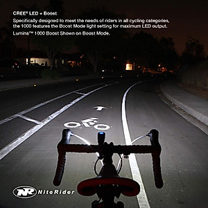 NiteRider Lumina 1000 Boost Front Bike Light Sabre 110 Rear Bike Light Combo Pack- LED USB Rechargeable Bicycle Headlight Water Resistant Mountain Road City Commuting Cycling Safety