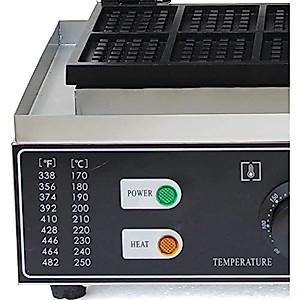Stainless Steel Square Commercial Waffle Maker Machine,1500W 10pcs Nonstick Electric Waffle Machine With Temperature And Time Control,for Restaurant Bakeries Snack Bar Home ​Us