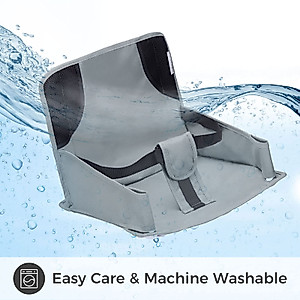 VEEYOO Travel Booster Seat with Tray, Portable Baby Booster Chair Folding Baby Chair for Dining Table, Foldable Baby Seat Pop Up Chair for Dining, Camping, Park, Beach