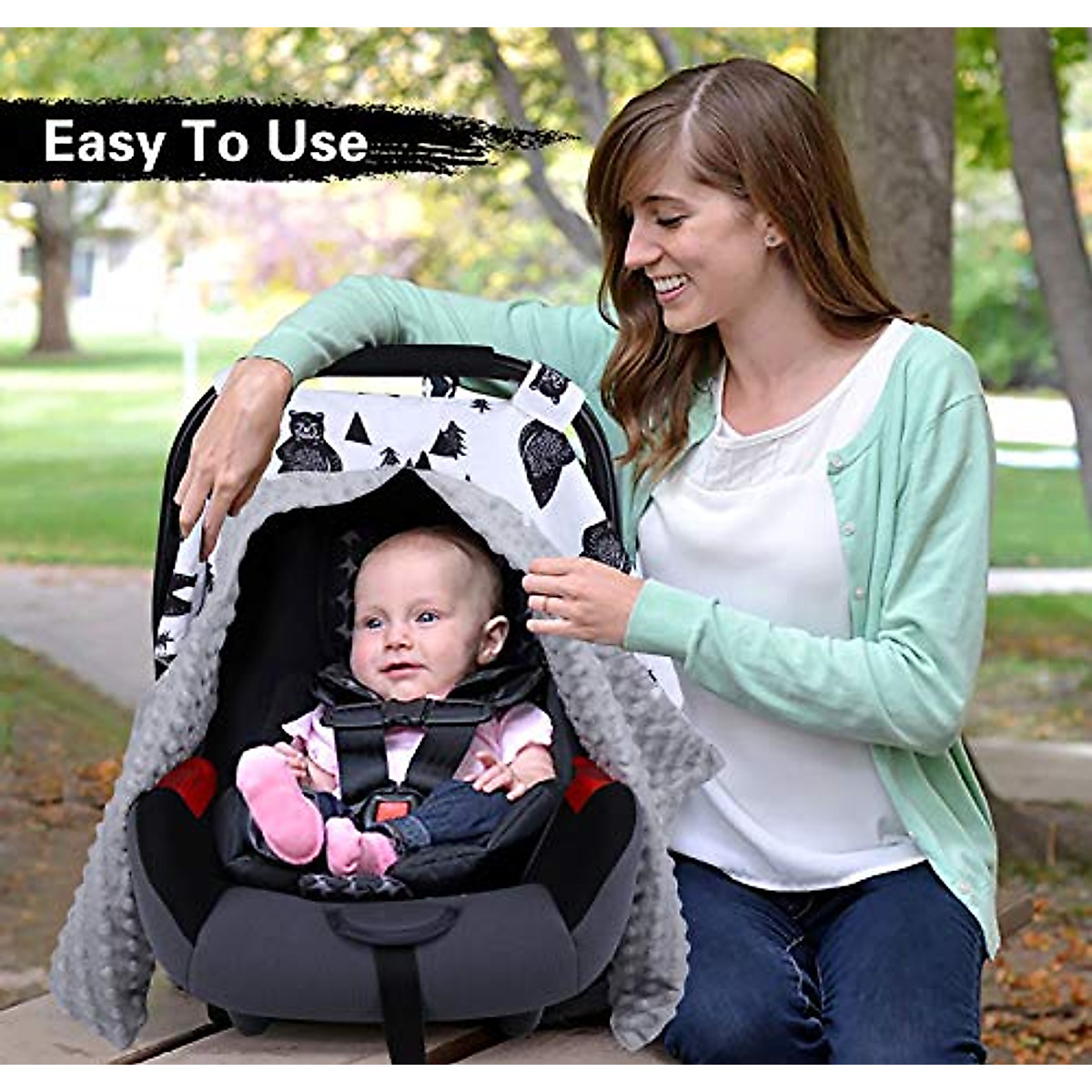 Car Seat Covers for Babies, Breathable Infant Car Seat Cover Baby Car Seat Cover Carseat Canopy with Peekaboo Opening, Newborn Universal Fit Car Seat Cover Baby Essentials for Winter