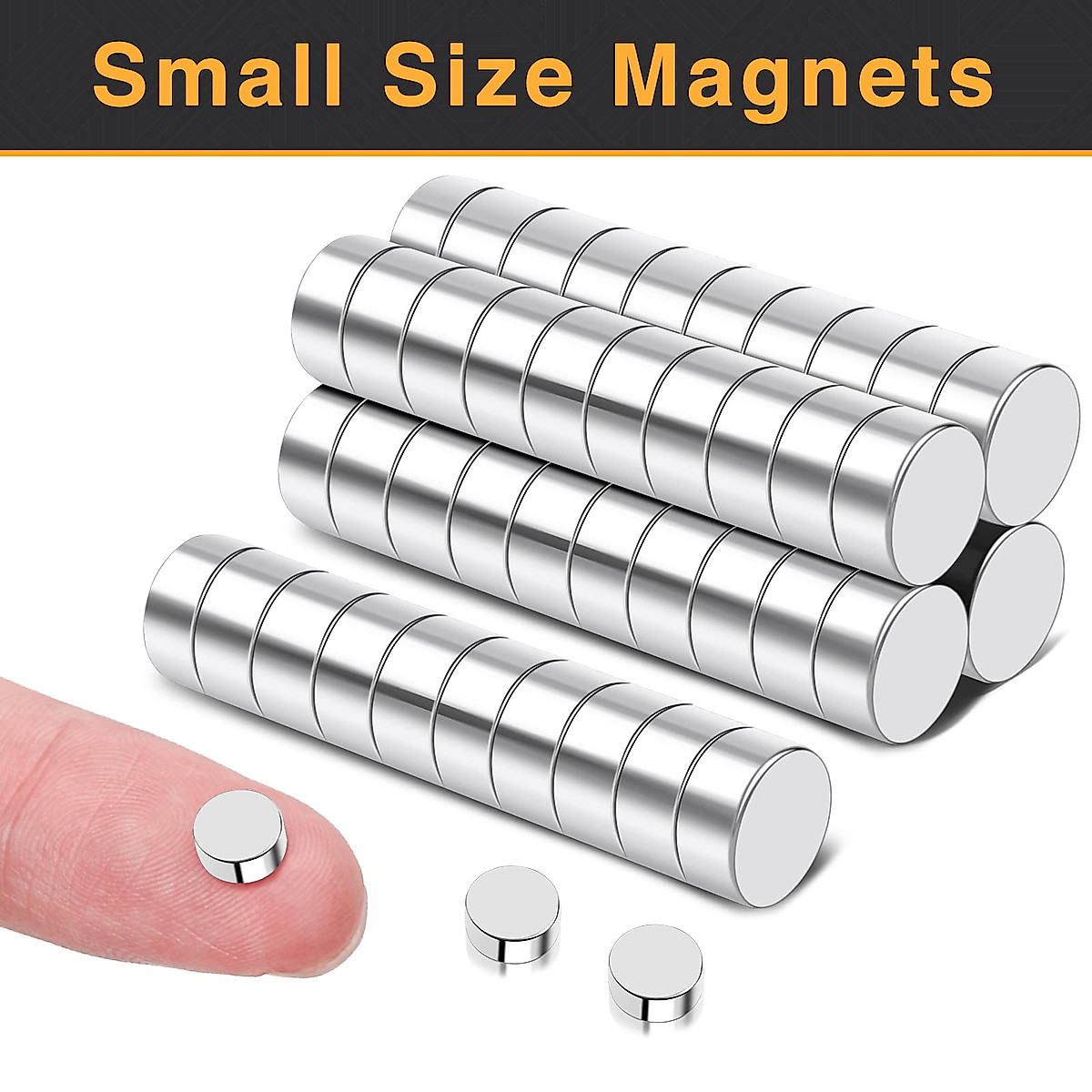 TRYMAG Small Magnets, 50Pcs Strong Refrigerator Magnets Tiny Rare Earth Magnets for Whiteboard, Mini Round Neodymium Disc Magnets for Crafts, DIY, Science, Office Magnets