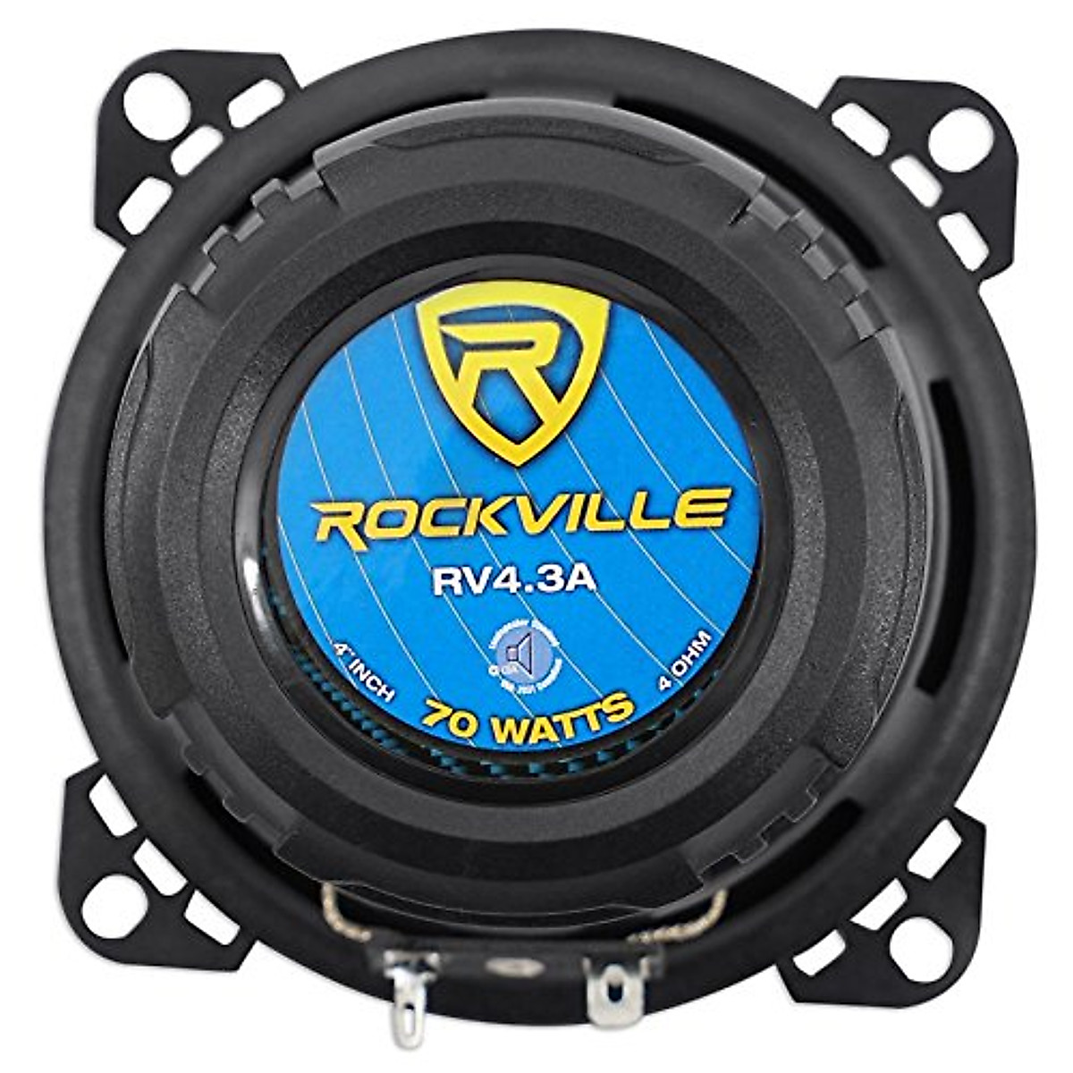 Pair Rockville RV4.3A 4" 3-Way Car Speakers 500 Watts / 70w RMS CEA Rated Total
