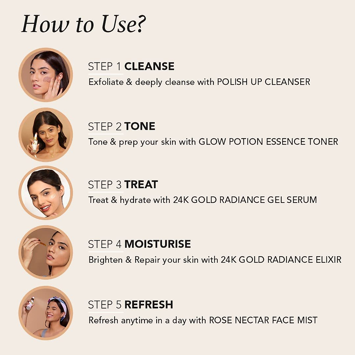 Quick Glow Kit, Hydrating Essence Toner, Exfoliating Face Cleanser, 24K Gold Face Elixir, Face Gel Serum, Face & Body Toner | Smoothens & Softens Skin, Deep Cleanser | Set of 5 - RAS LUXURY OILS