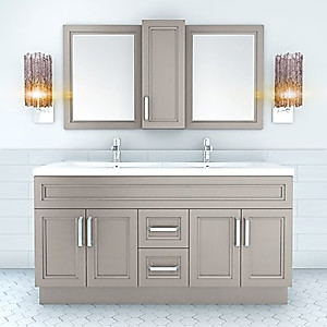 Cutler Kitchen and Bath Urban Vanity Double Bowl with Daybreak Finish, 60 Inches