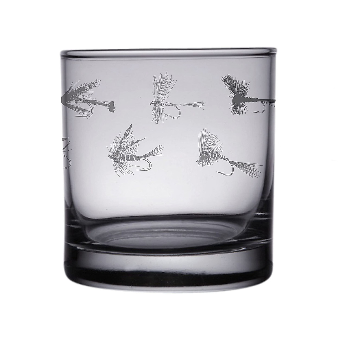 HullSpeed Designs Fly Fishing Engraved Rocks & Whiskey Glasses - Gift for Fisherman (Set of 2)