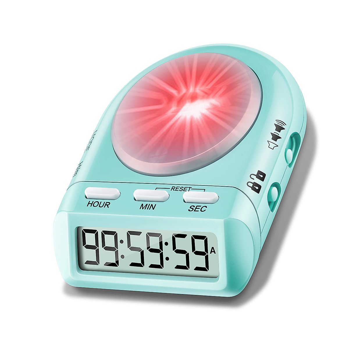 Ygoyqeut Large Button Silent & Lock Functions Dight Timer, Countup/ Countdown Timer for Kids, Digital Kitchen Timer, Cute Time Management Tool for Study, Classroom, Cook, Meditation