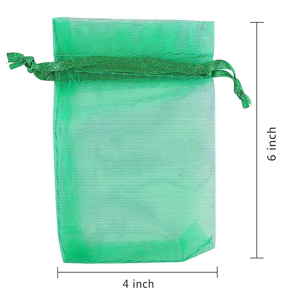 Akstore 100PCS 4x6inch (10x15cm) Drawstring Organza Jewelry Favor Pouches Wedding Party Festival Gift Bags Candy Bags (Green)