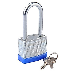SEPOX 40mm Keyed Alike Padlock 4 Pack Laminated Steel Keyed Padlocks with Long Shackle, 1-9/16" Wide Body Set of 4 pad Locks with Same Key