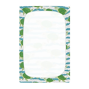 GOODOLD Cute Sea Turtle Crib Sheets for Boys Girls, 39x27 Inch Soft and Breathable Pack n Play Sheets, Portable Mini Stretchy Cribs Sheets