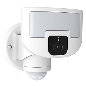 Outdoor Motion Sensor Tracking Floodlight WiFi Security LED Light Camera (White) Versonel Nightwatcher VSL95 Robotic, 1080p, NO Monthly Fees, Free App, Alexa, Google Assistant, Smart Things, 32GB SD
