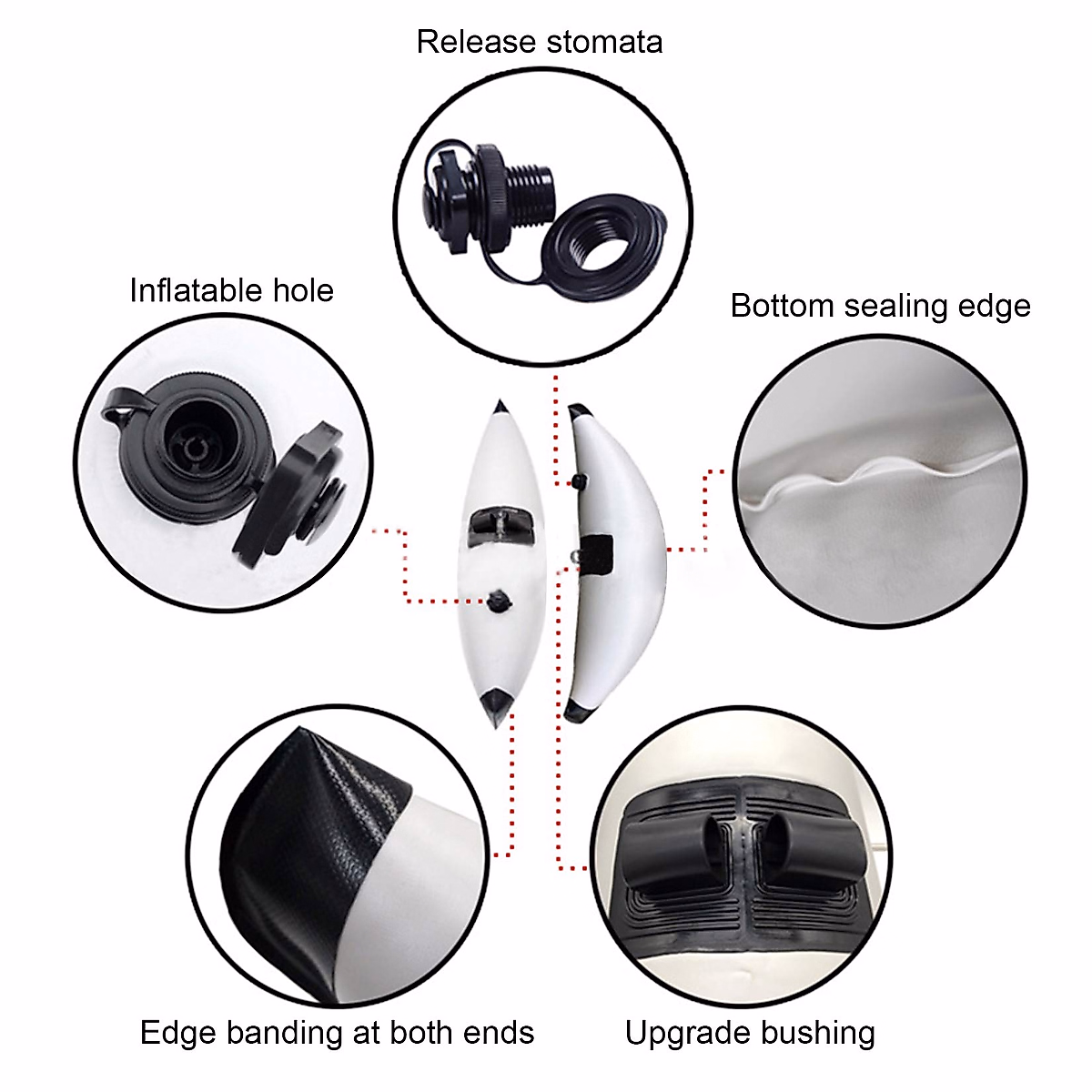 HXSD Water Sports Kayak PVC Inflatable Outrigger Float with Arms Rod Kayak Boat Fishing Standing Float Stabilizer System Kit