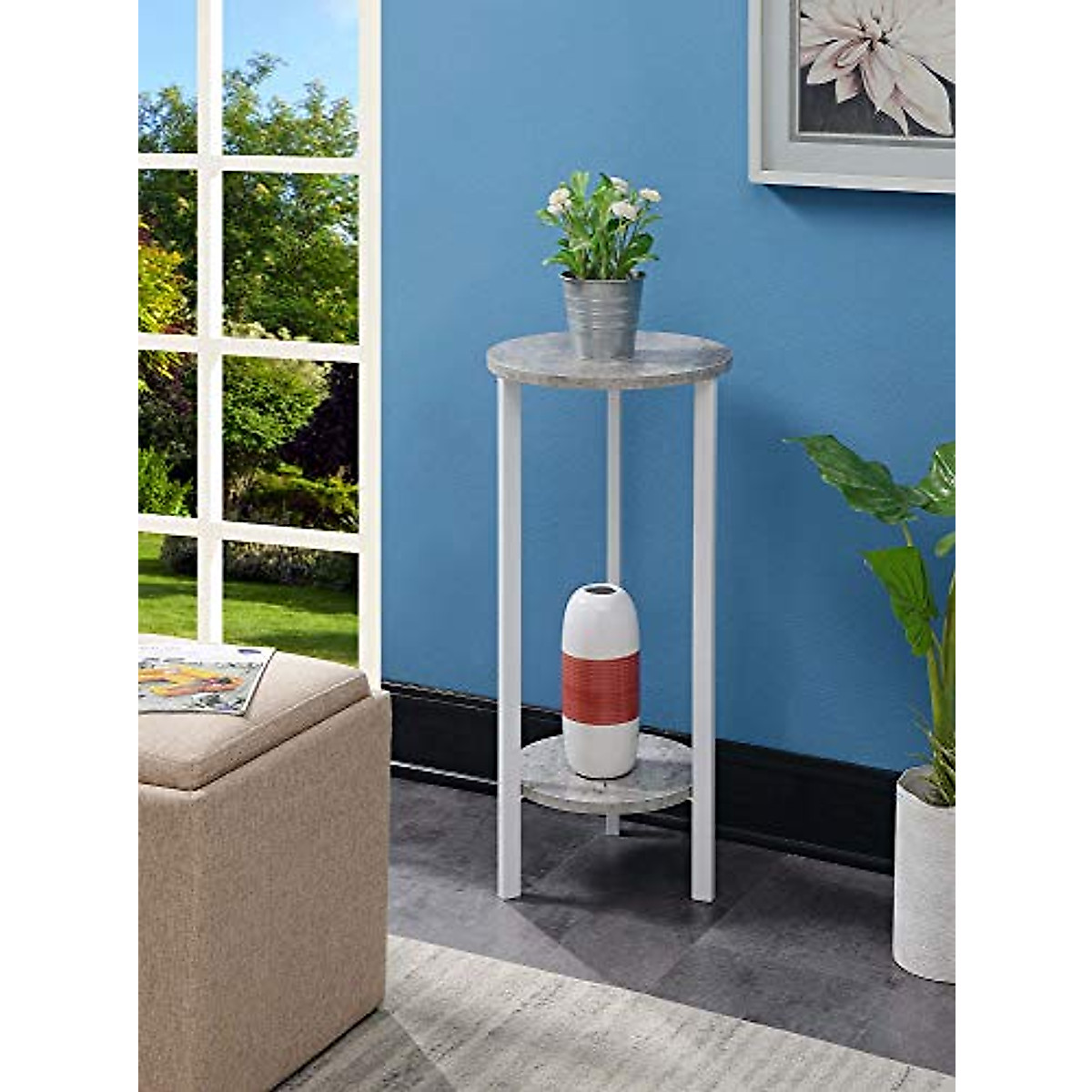 Convenience Concepts Graystone 31" Plant Stand, Faux Birch / White
