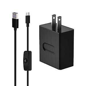 UCTRONICS for Raspberry Pi 4 Power Supply with Switch, 5V 3A USB Type C Charger Adapter with 3.3ft ON/Off Switch Cable, Black