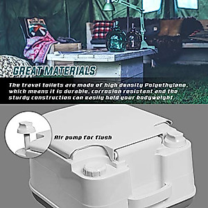 TPS Power Sports Portable Toilet Flushing Splash-Free Dumping Camping Toilet Anti-Leak Water Pump Large Capacity Waste Tank Travel Toilet Quick and Easy Setup