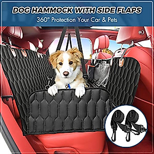 Chumajor 6-in-1 Dog Car Seat Cover for Back Seat,60/40 Split 100% Waterproof Dog Hammock for Car,Trucks Suvs-Scratchproof Nonslip Back Seat Protector for Dog